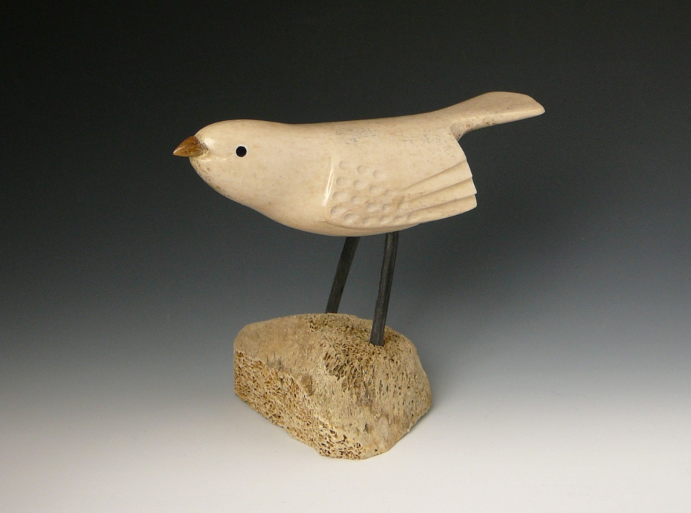 Snow Bunting - Aaron Oseuk Sr. | Maruskiya's of Nome Alaska Native Art