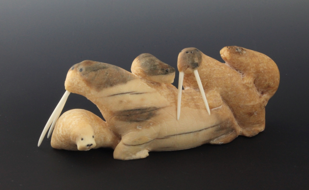 Walrus Family - Andrew Rookok | Maruskiya's of Nome Alaska Native Art