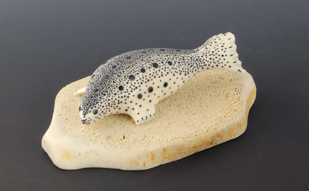 Seal on Base - Warren Kakoona | Maruskiya's of Nome Alaska Native Art