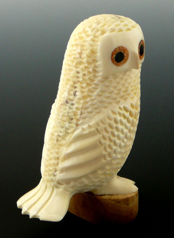 Ivory owl, Circa 1975 - Thomas Antoghame | Maruskiya's of Nome Alaska ...