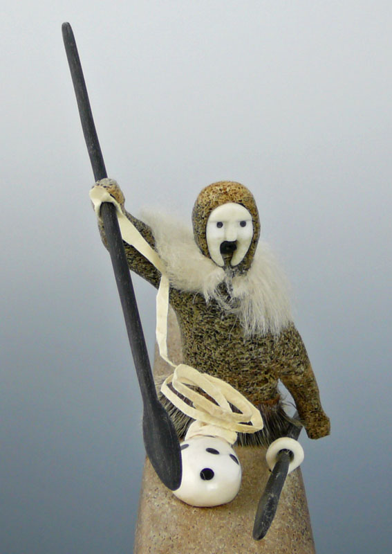 Masked Hunter in Kayak - Harrison Miklahook, Jr. | Maruskiya's of Nome ...